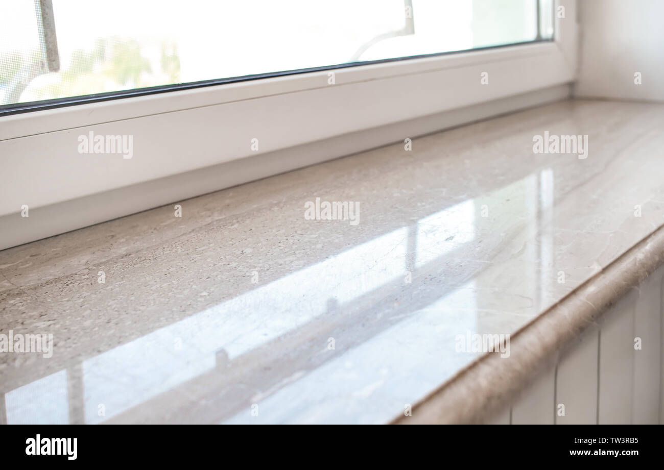 Modern window sill, closeup Stock Photo - Alamy
