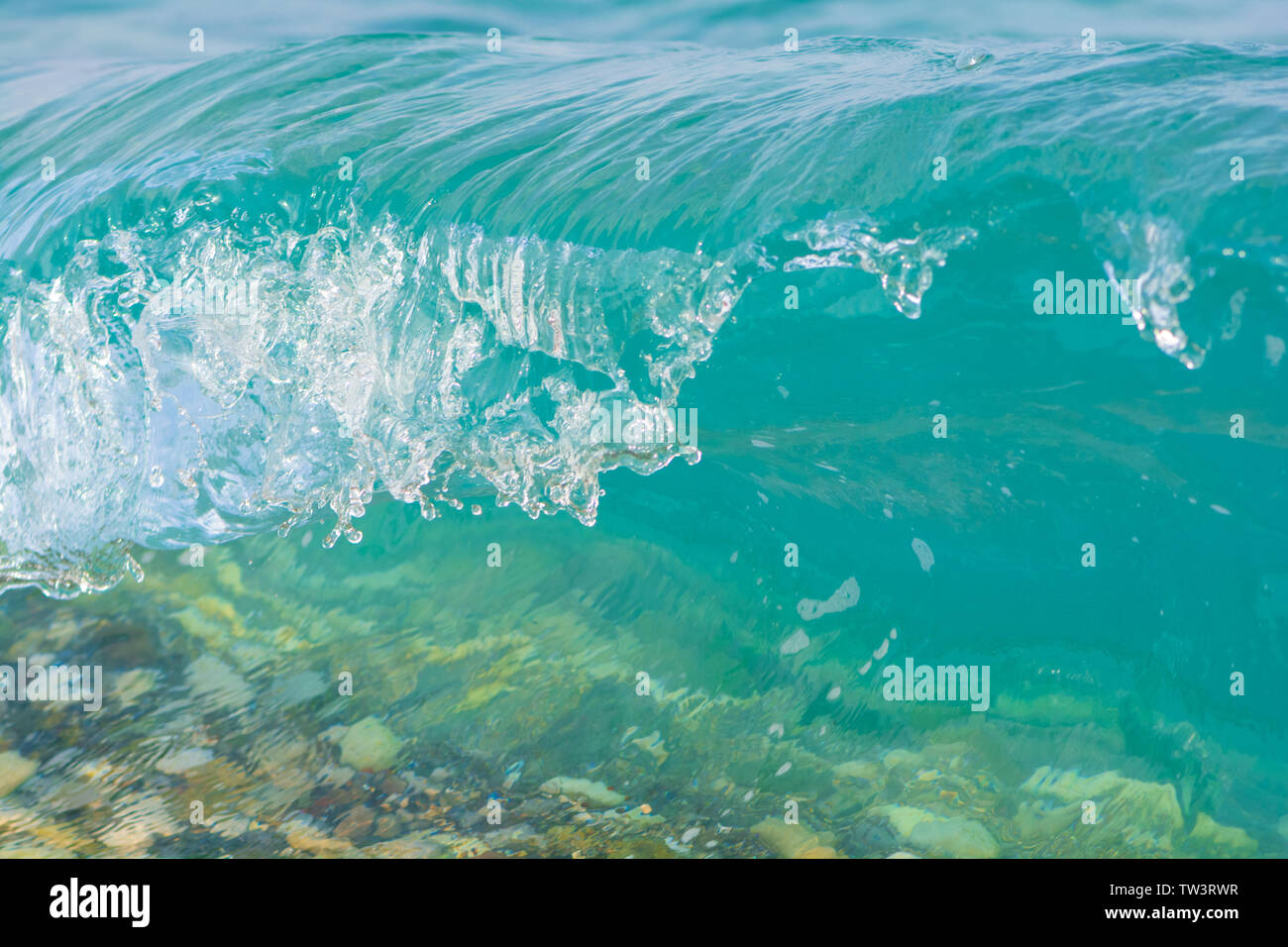 Blue sea wave crashing. Nature background. Travel concept Stock Photo ...