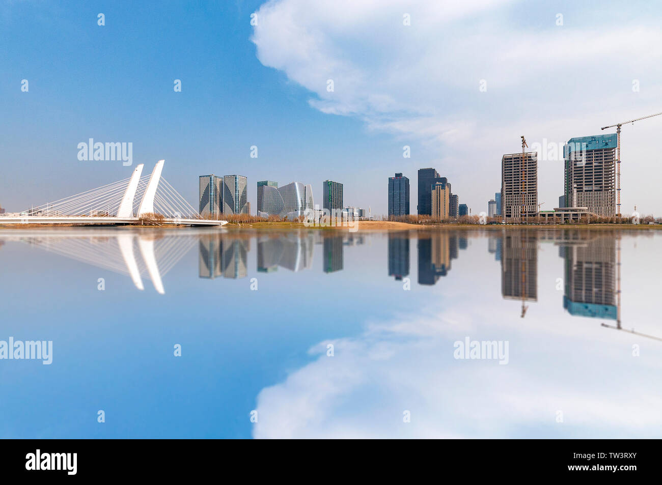 Longzi Lake Scenic Area in Zhengzhou under Construction Stock Photo - Alamy