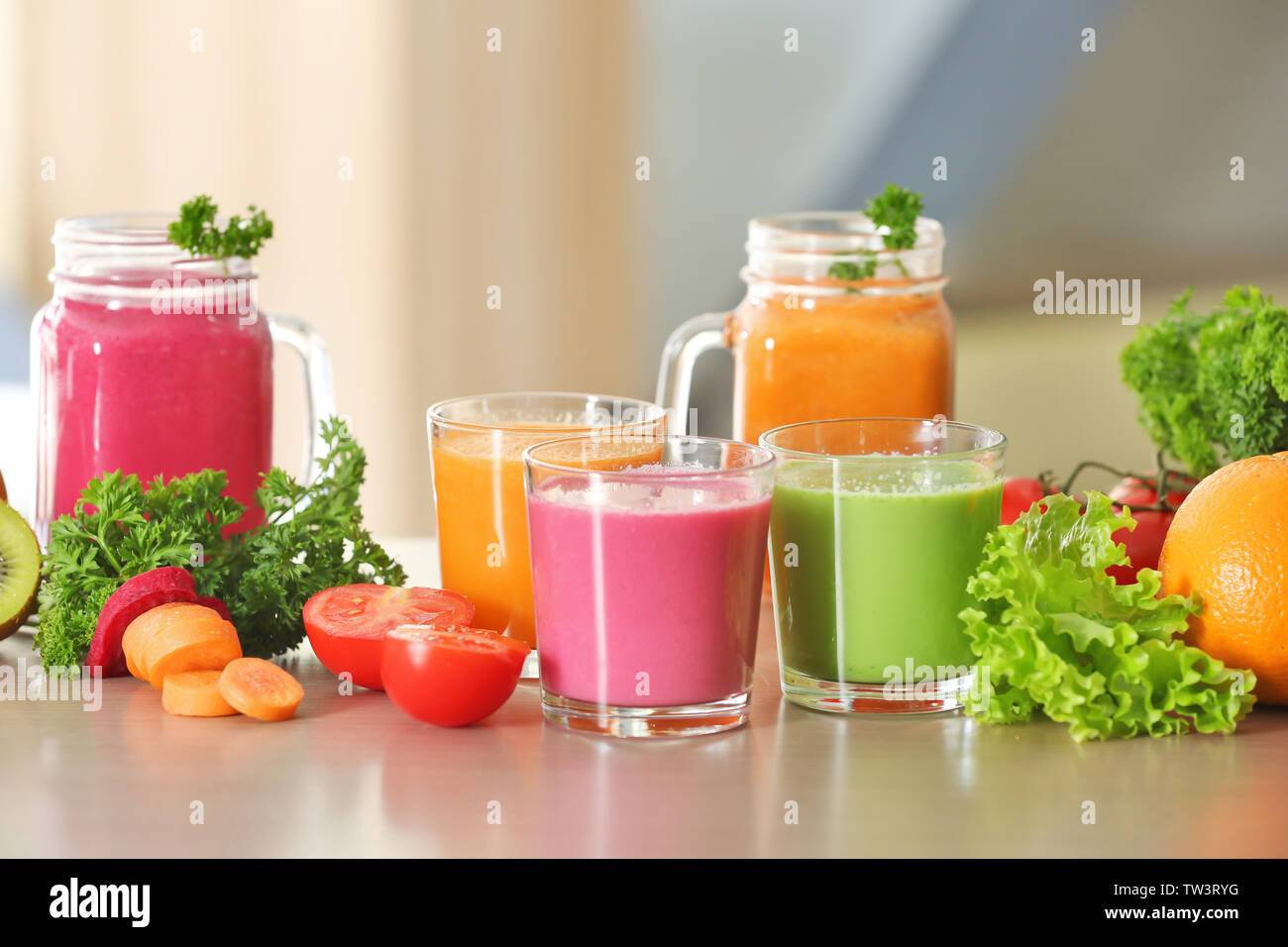 Delicious carrot tomato juices hi-res stock photography and images - Alamy