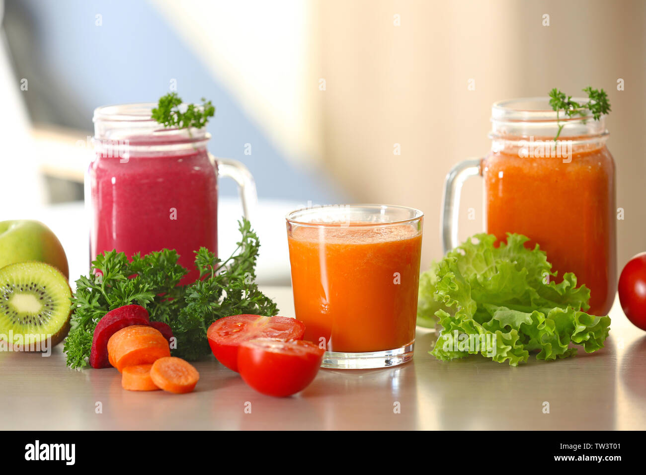 Delicious carrot tomato juices hi-res stock photography and images - Alamy