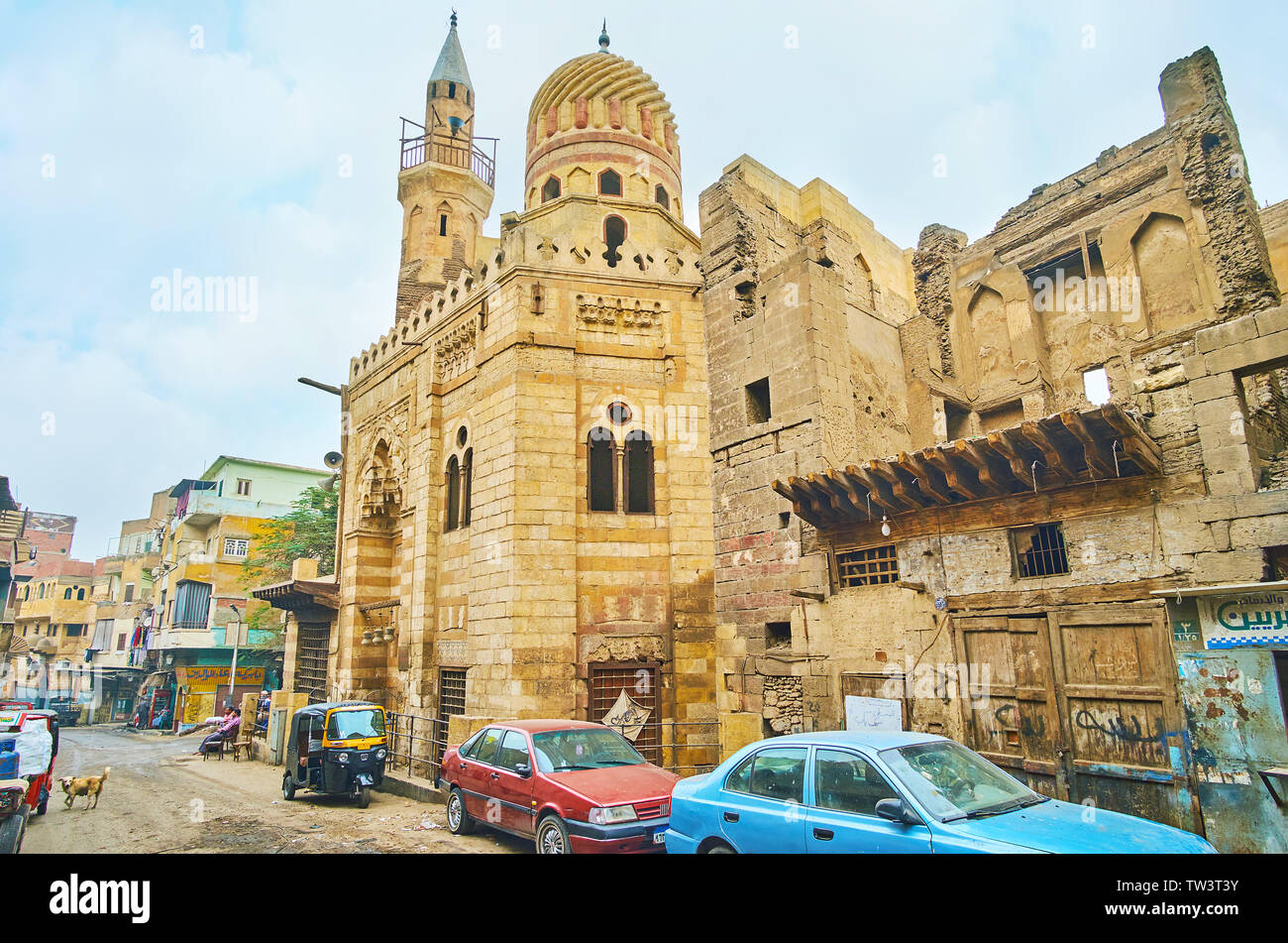CAIRO, EGYPT - DECEMBER 22, 2017: The scenic medieval mosque of Prince ...