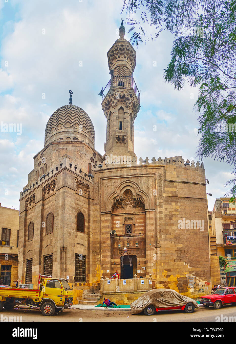 CAIRO, EGYPT - DECEMBER 22, 2017: Mosque of Qanibay al-Muhammadi boasts ...