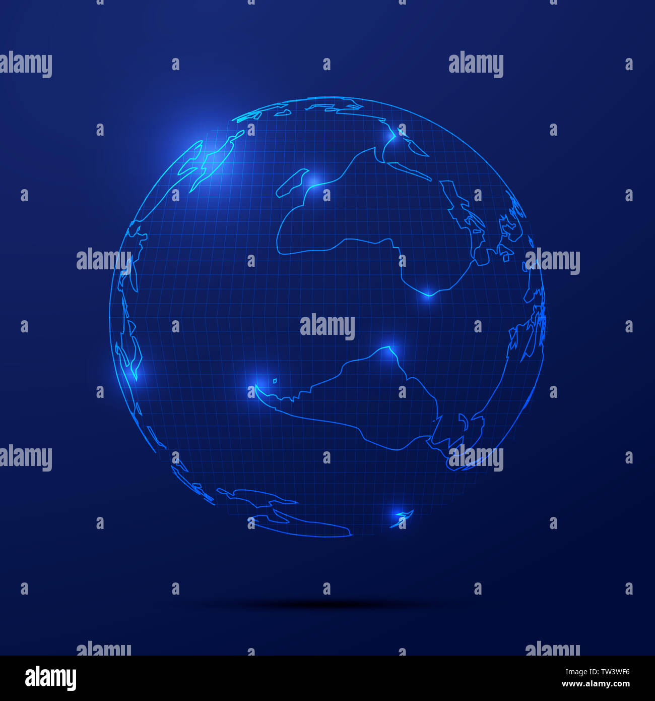 Dark blue technology earth, globalization, internationalization ...