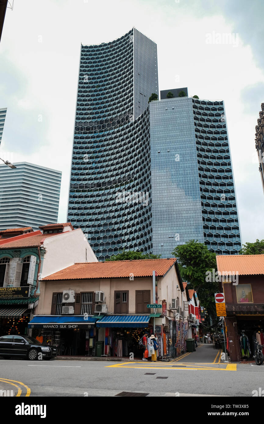 Modern Duo towers in Singapore showing contrasting design overlooking ...