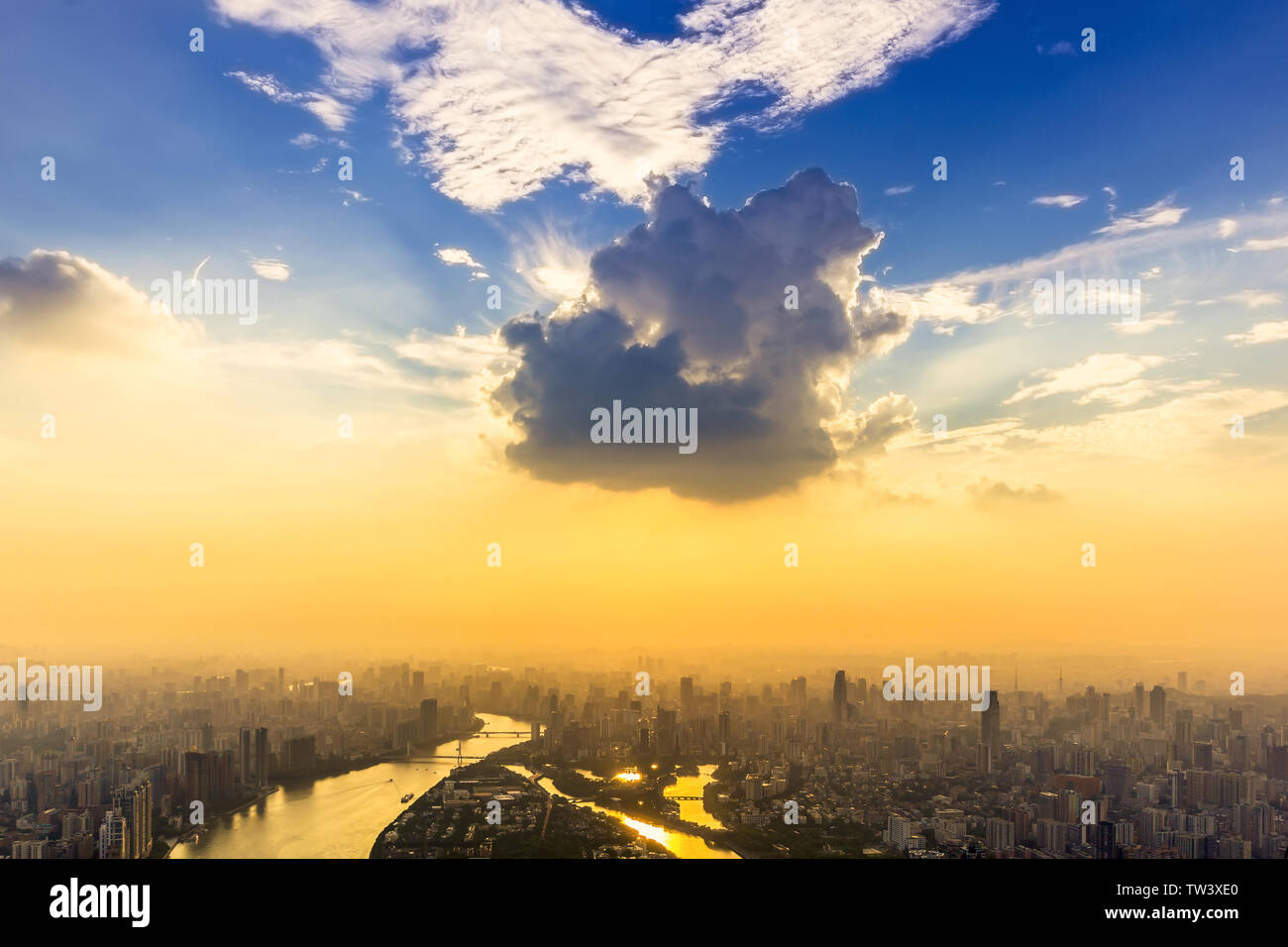 The sunset scene of Guangzhou City Stock Photo - Alamy