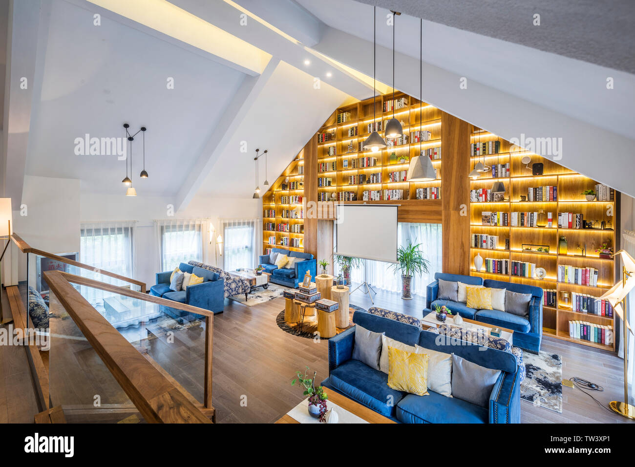 Design of interior design space of model room in modern living room ...