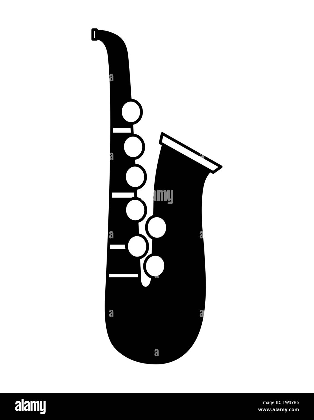 saxophone instrument on white background Stock Vector Image & Art - Alamy