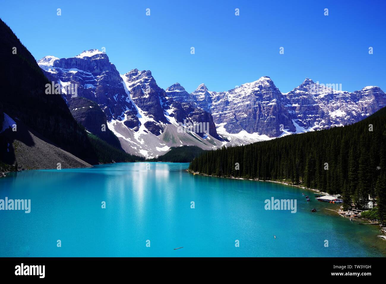 Dream Lotus Lake, Banff Park, Canada Stock Photo - Alamy