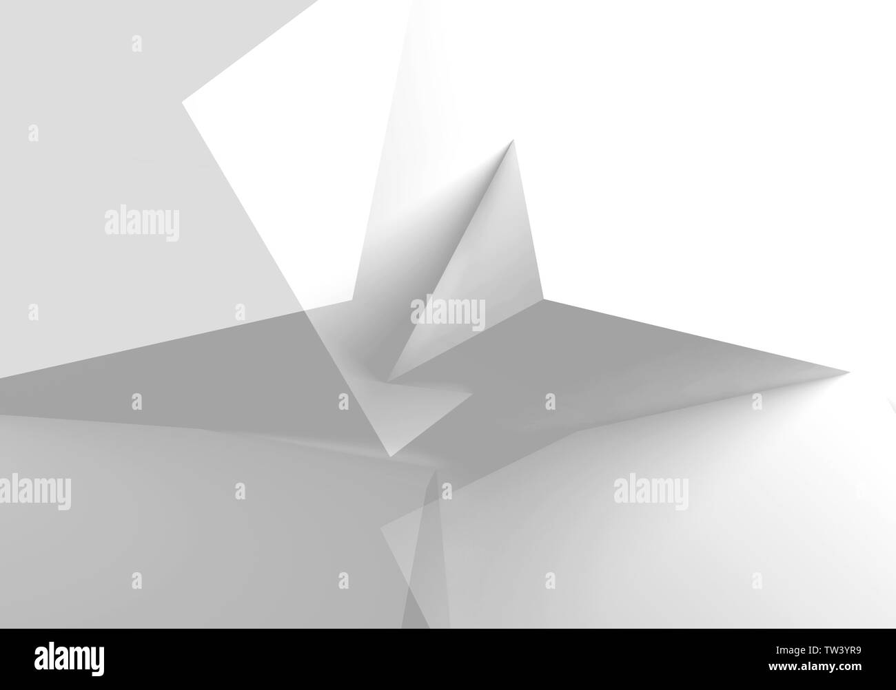 Abstract white low poly background, digital graphic pattern with double ...