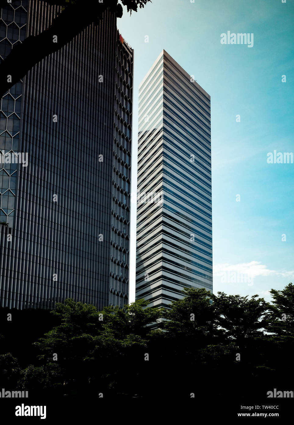 Modern architectural design of the Duo Towers and Gateway West ...