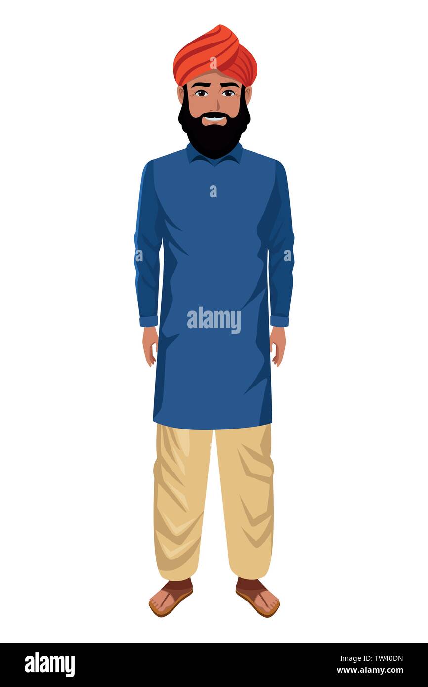 indian man wearing traditional hindu clothes Stock Vector Image & Art ...