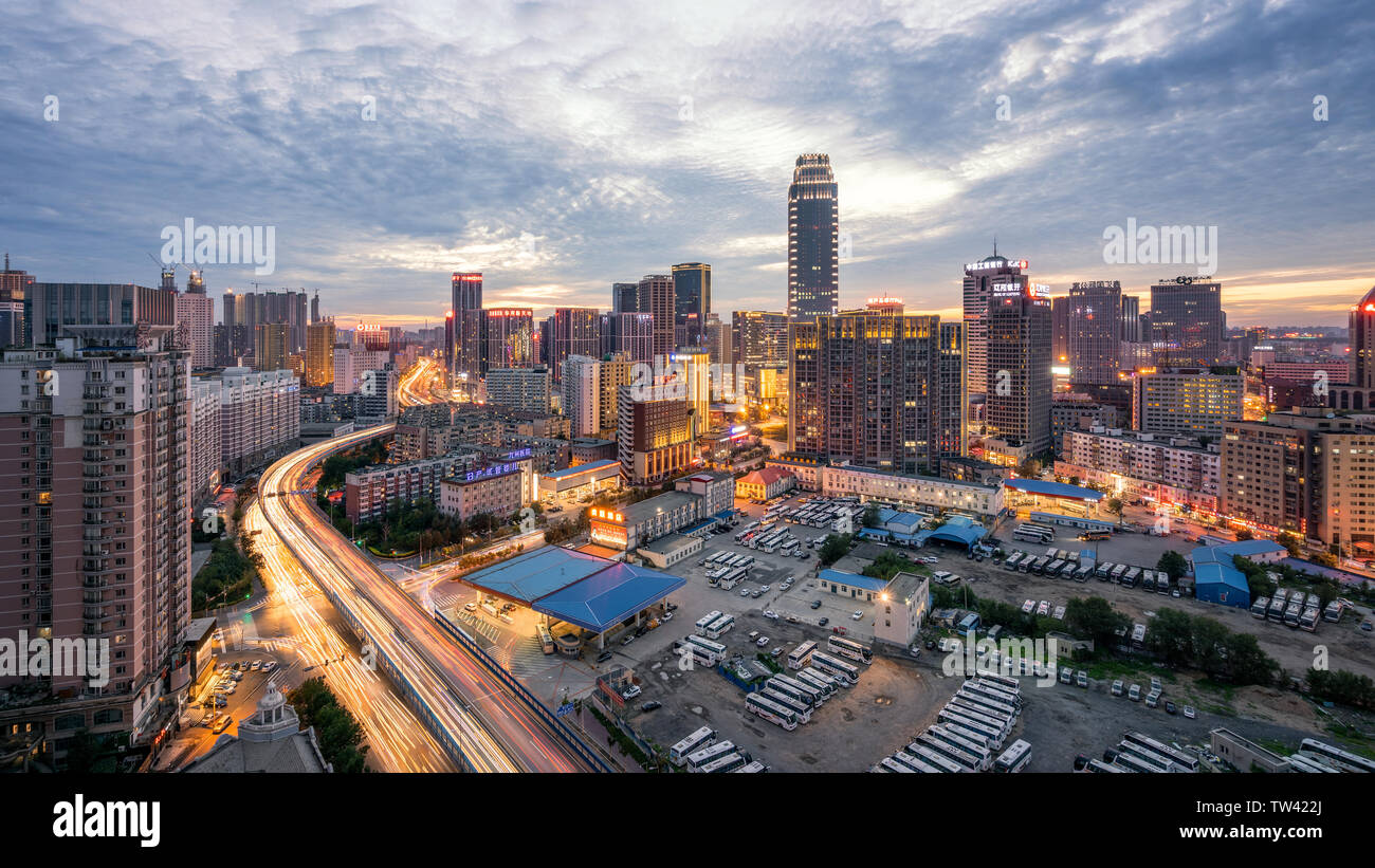 Shenyang City Night View Shenyang North Station Stock Photo - Alamy