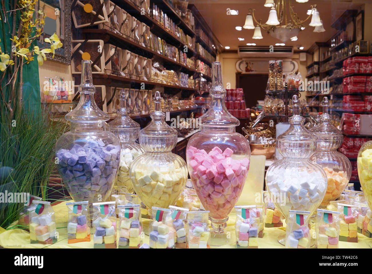 Assortment of different sweets in candy shop Stock Photo - Alamy