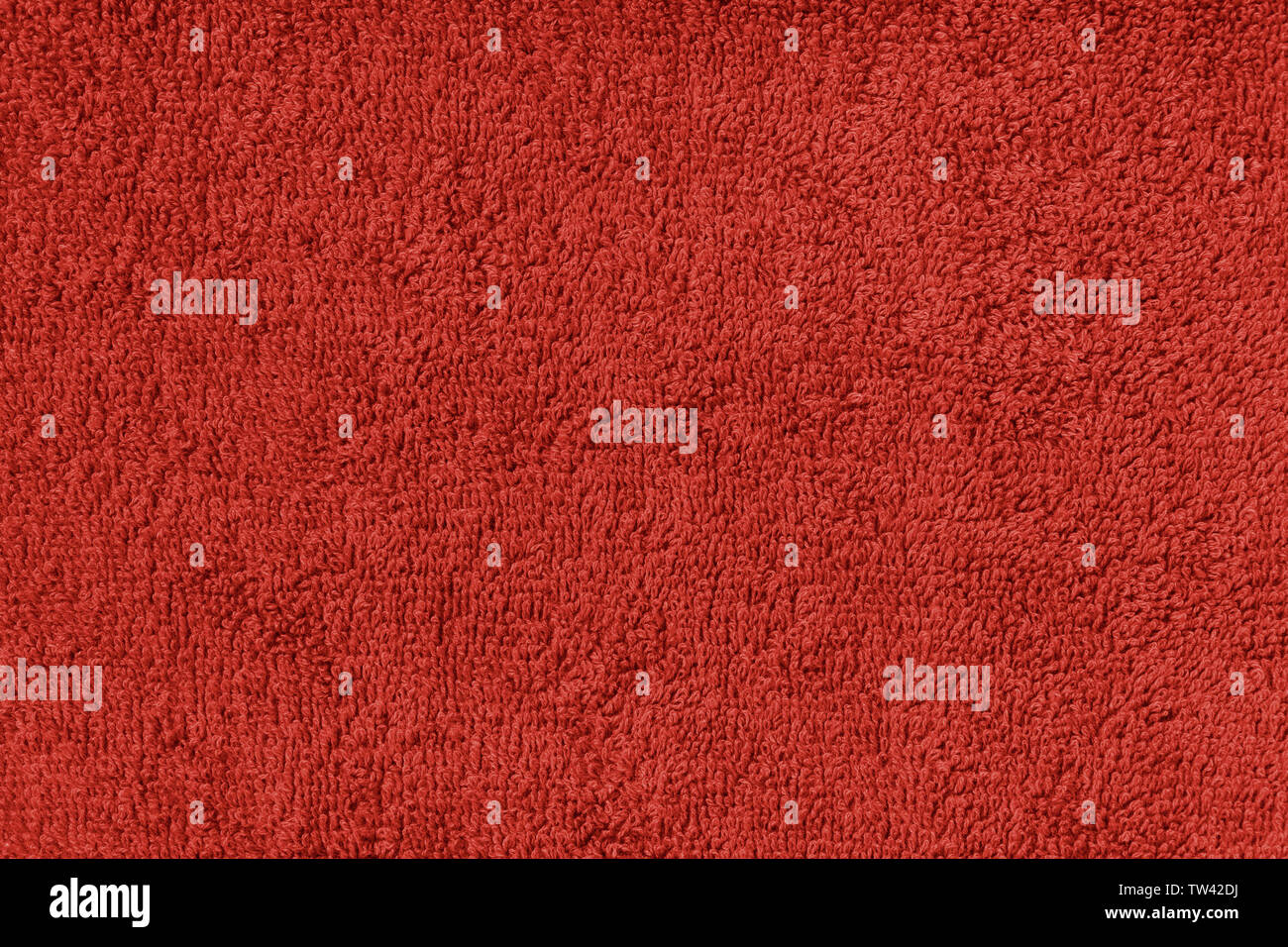Red terry background. Top view. Close-up fabric pattern. Soft texture ...
