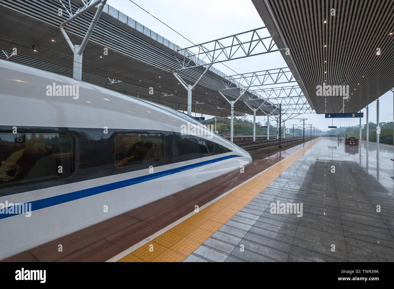 Platform of high speed railway station Stock Photo - Alamy