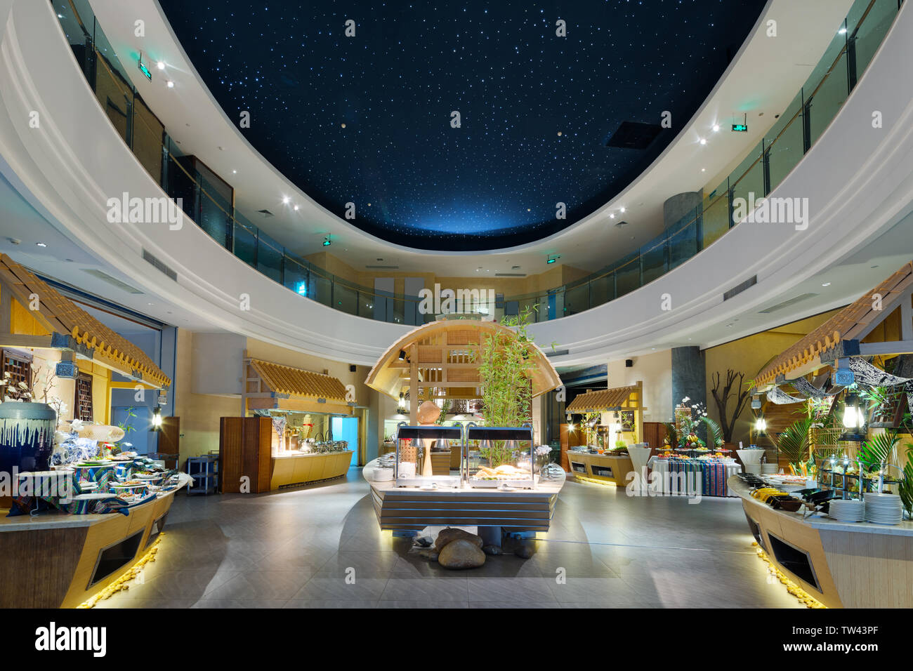 interior of grand hall with retail stores Stock Photo - Alamy