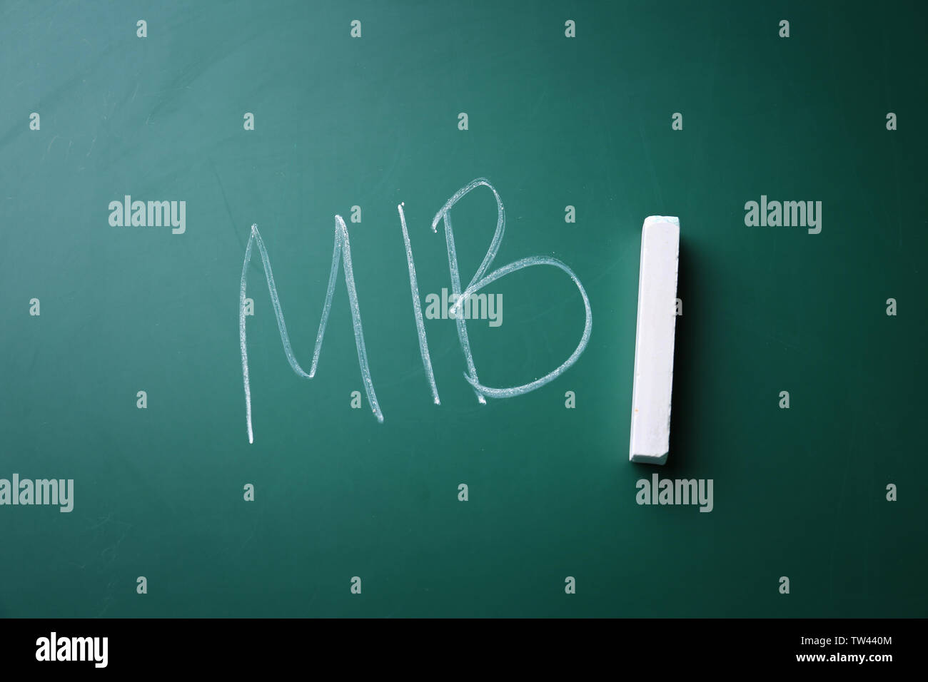 Management abbreviation MIB written on chalk board Stock Photo - Alamy