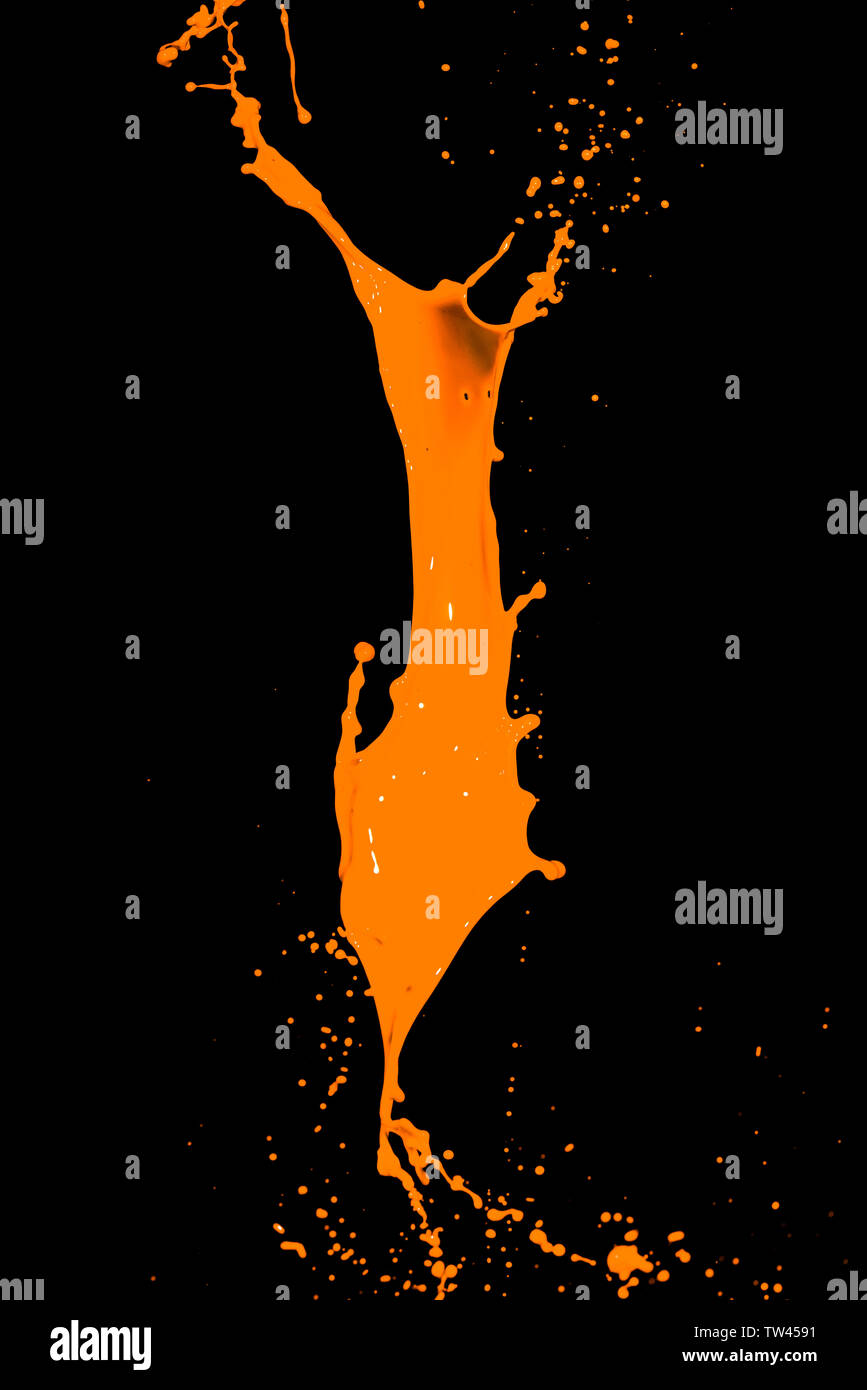 isolated orange water splash on background Stock Photo - Alamy