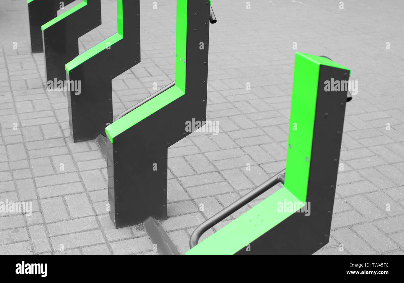 Empty bicycle racks hi-res stock photography and images - Alamy