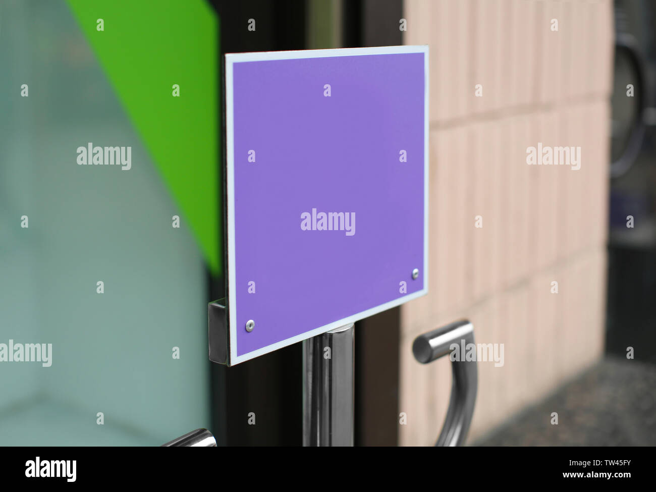 Empty sign board near building outdoors Stock Photo - Alamy