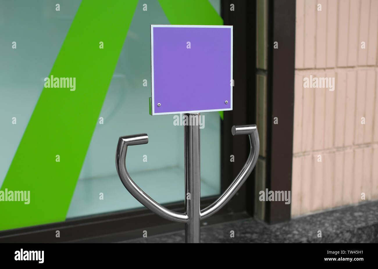 Empty sign board near building outdoors Stock Photo - Alamy