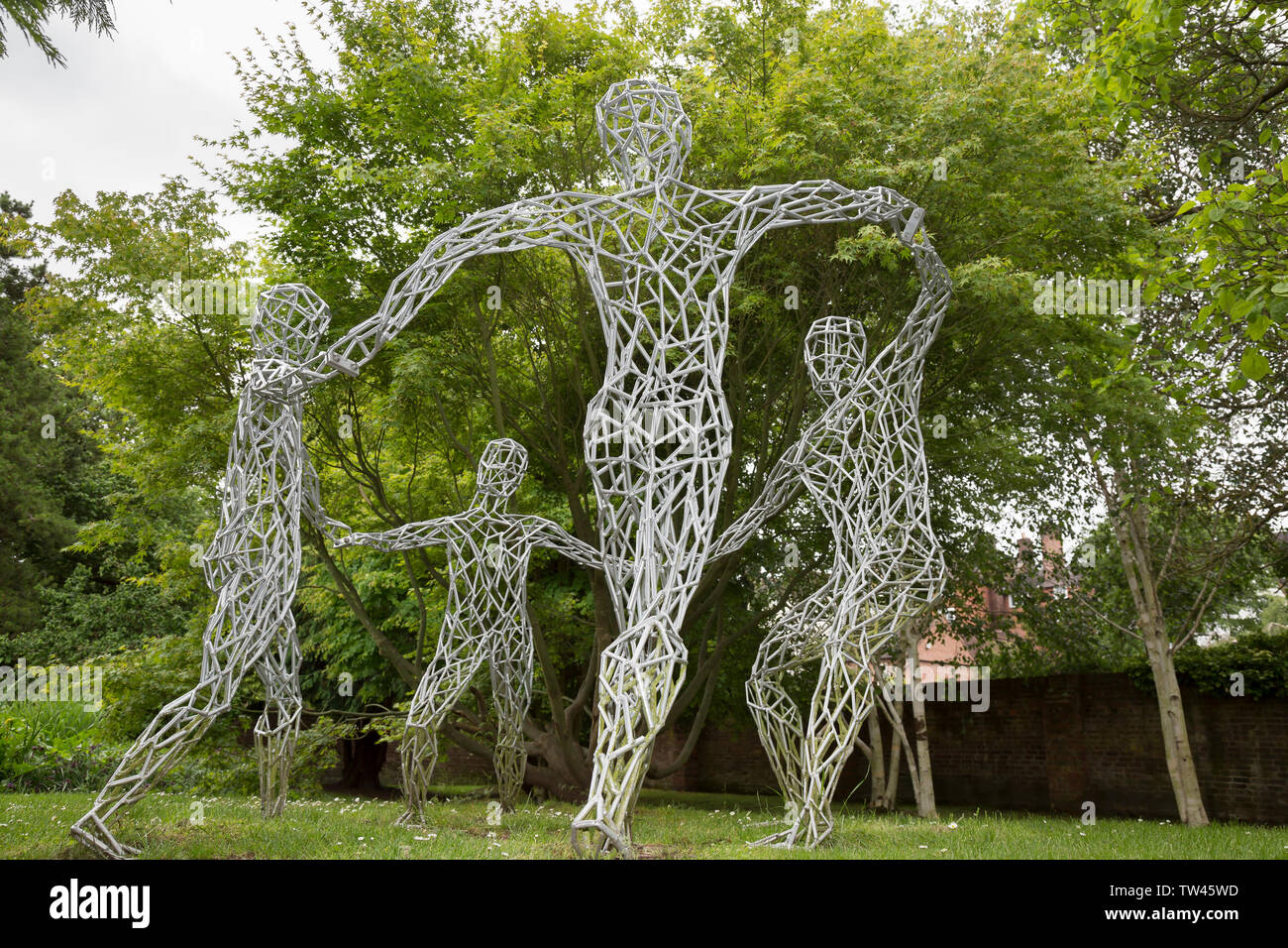 Outdoor artwork on display in public garden UK Stock Photo - Alamy