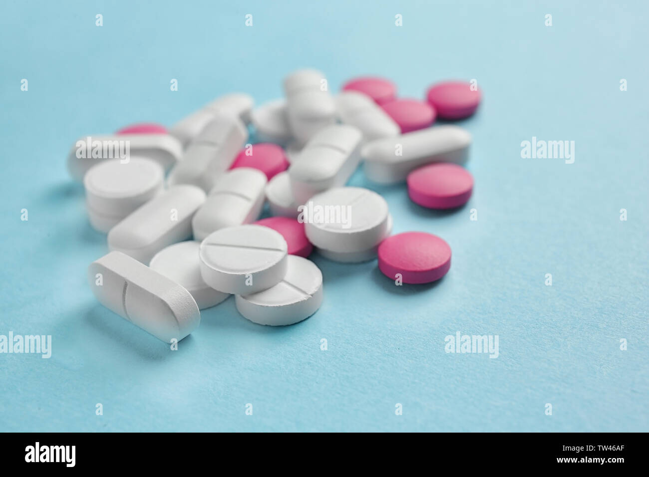 Medicaments on color background hi-res stock photography and images - Alamy