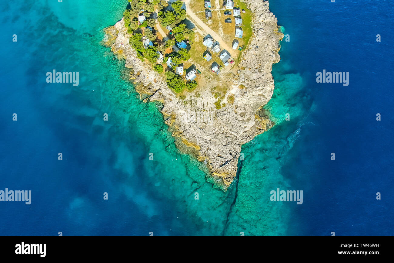 Sea coast at Camp Stoja - Pula, Croatia Stock Photo - Alamy