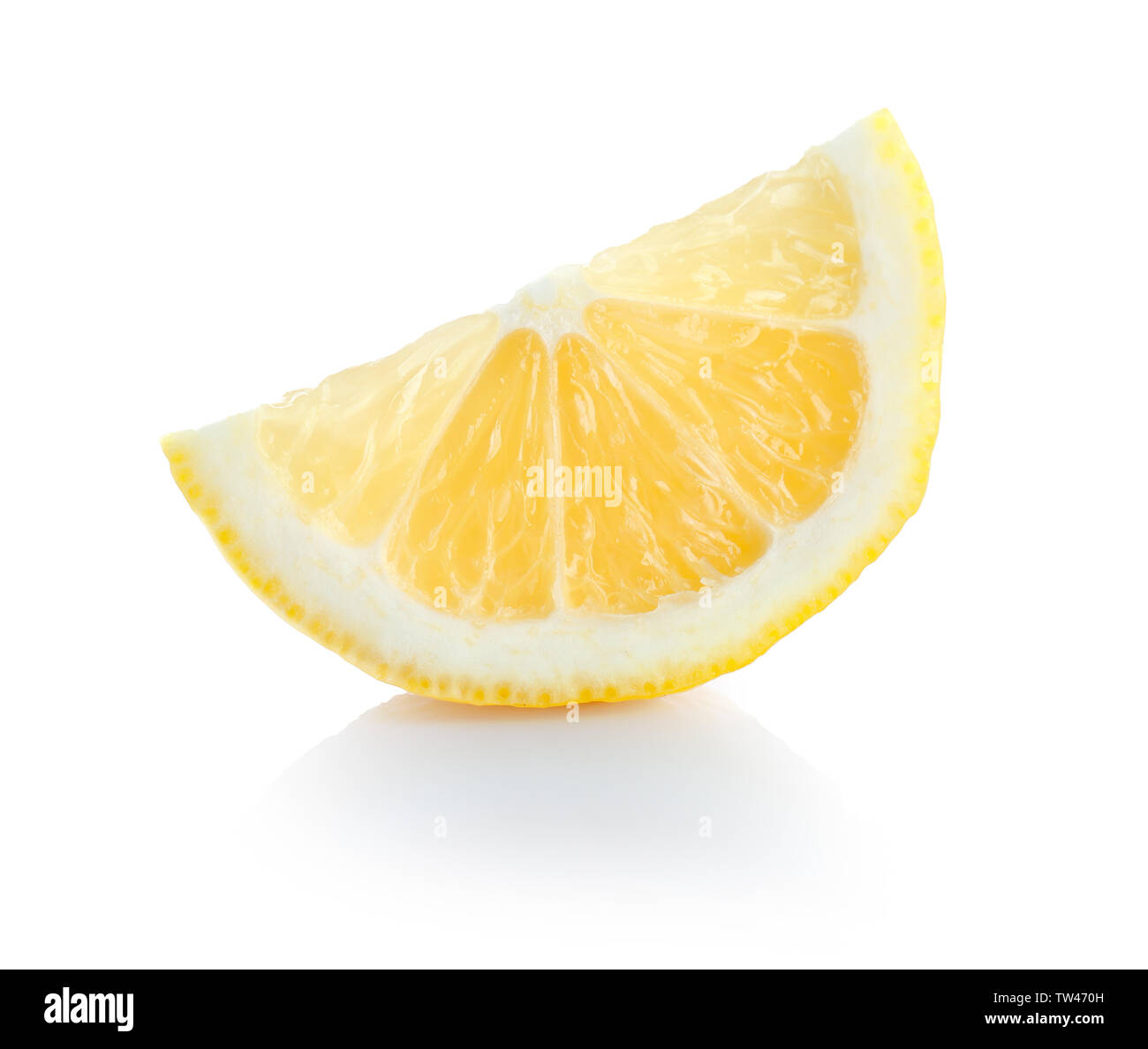 Fresh lemon slice on white background Stock Photo - Alamy