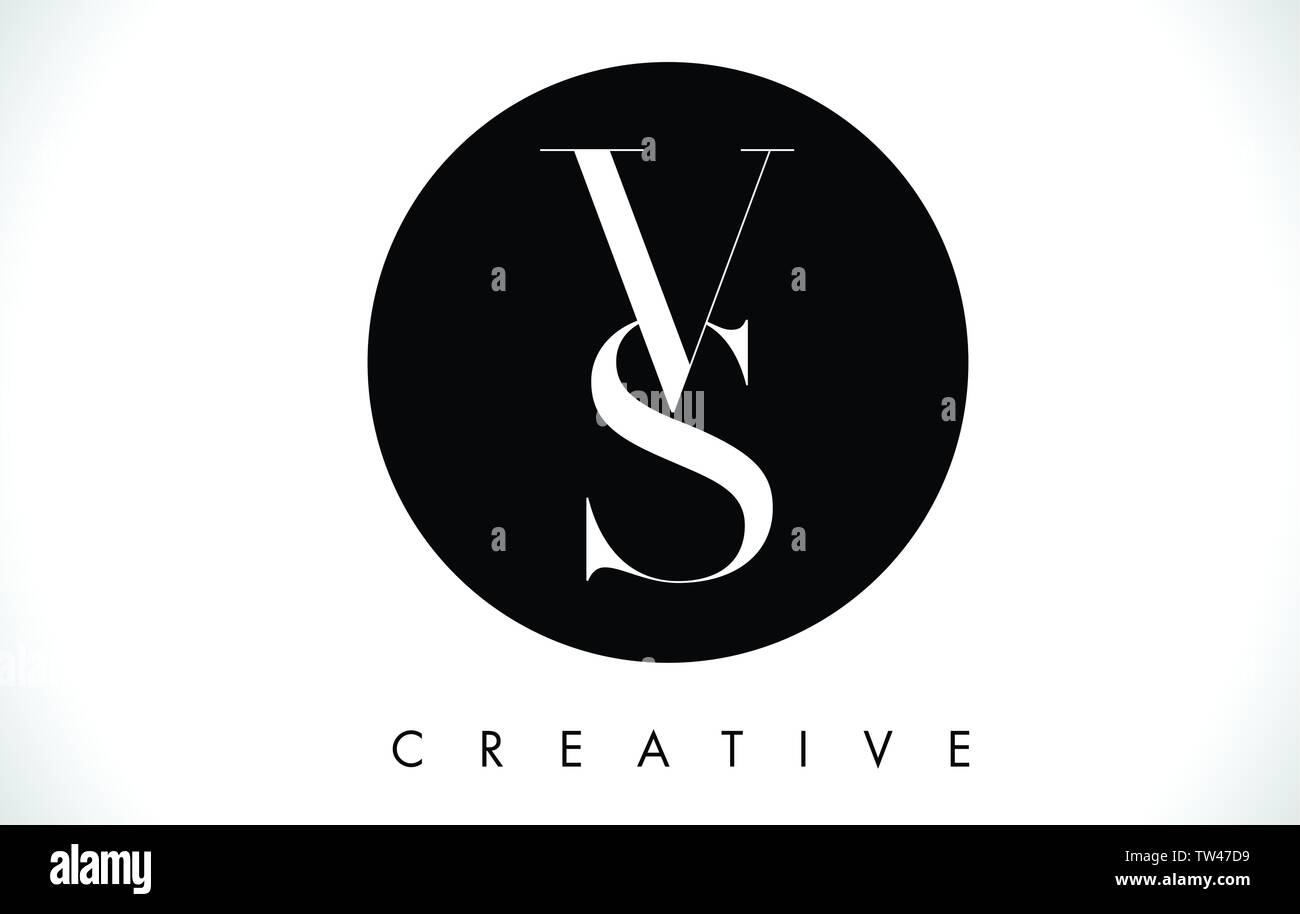 VS Letter Design Logo with Black and White Colors Trendy Vector ...
