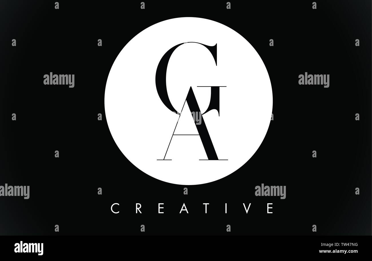 GA Letter Design Logo with Black and White Colors Trendy Vector ...