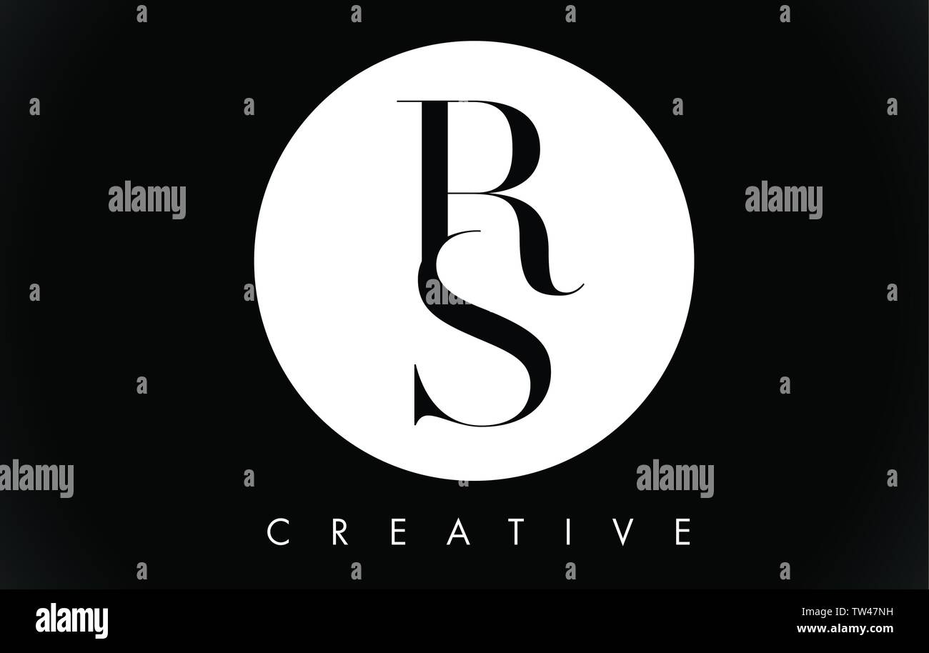 RS Letter Design Logo with Black and White Colors Trendy Vector ...