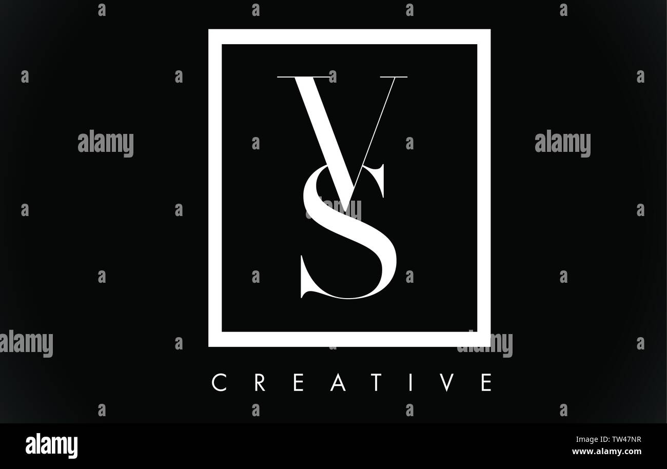 VS Letter Design Logo with Black and White Colors Trendy Vector ...