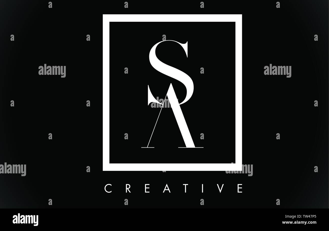 SA Letter Design Logo with Black and White Colors Trendy Vector ...