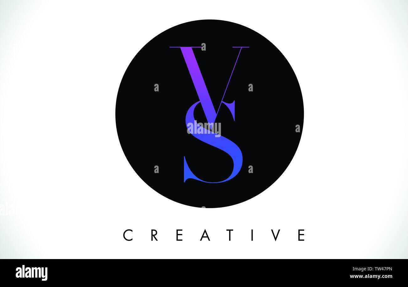 VS Letter Design Logo with Black and White Colors Trendy Vector ...