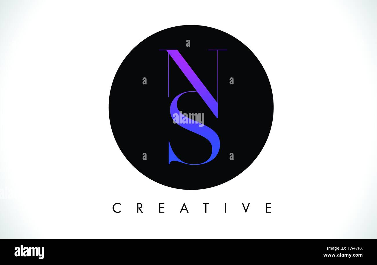 NS Letter Design Logo with Black and White Colors Trendy Vector ...