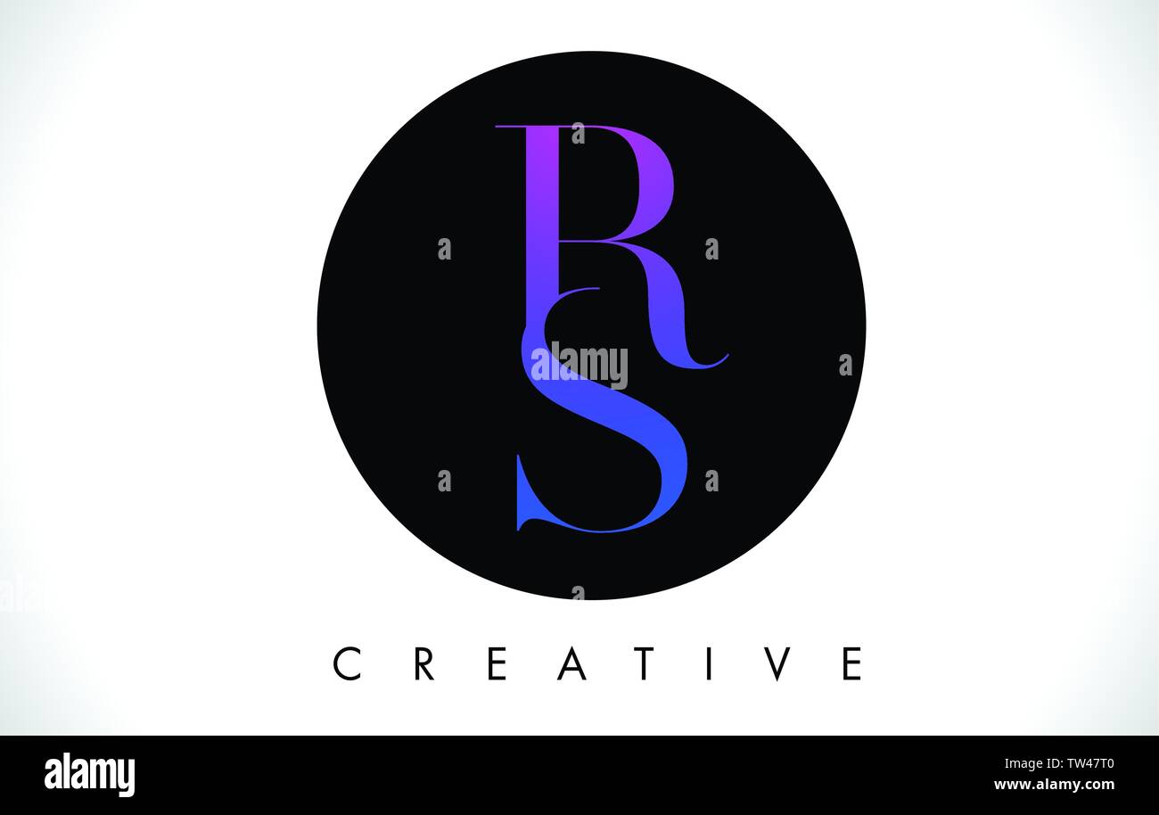 RS Letter Design Logo with Black and White Colors Trendy Vector ...