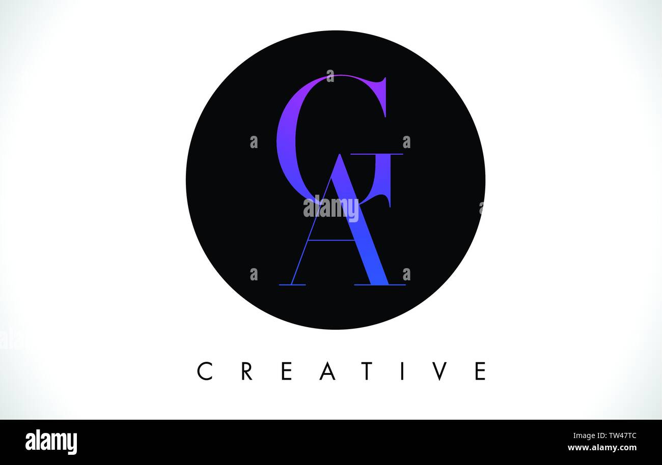 GA Letter Design Logo with Black and White Colors Trendy Vector ...