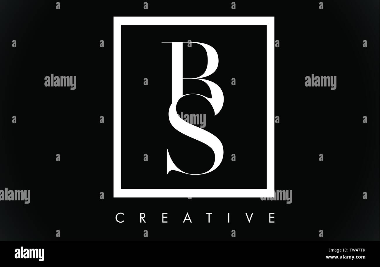 BS Letter Design Logo with Black and White Colors Trendy Vector ...