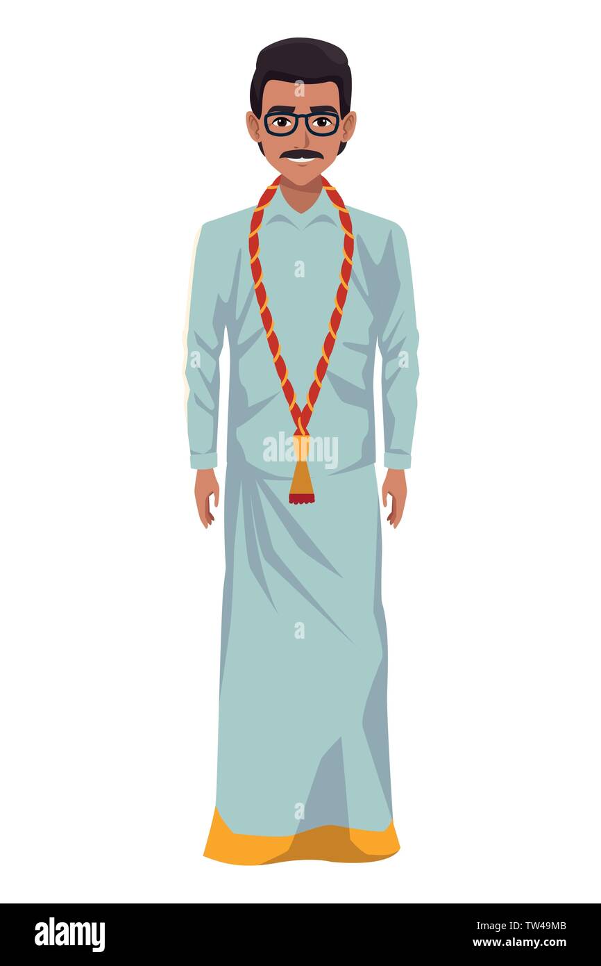 indian man wearing traditional hindu clothes Stock Vector Image & Art ...