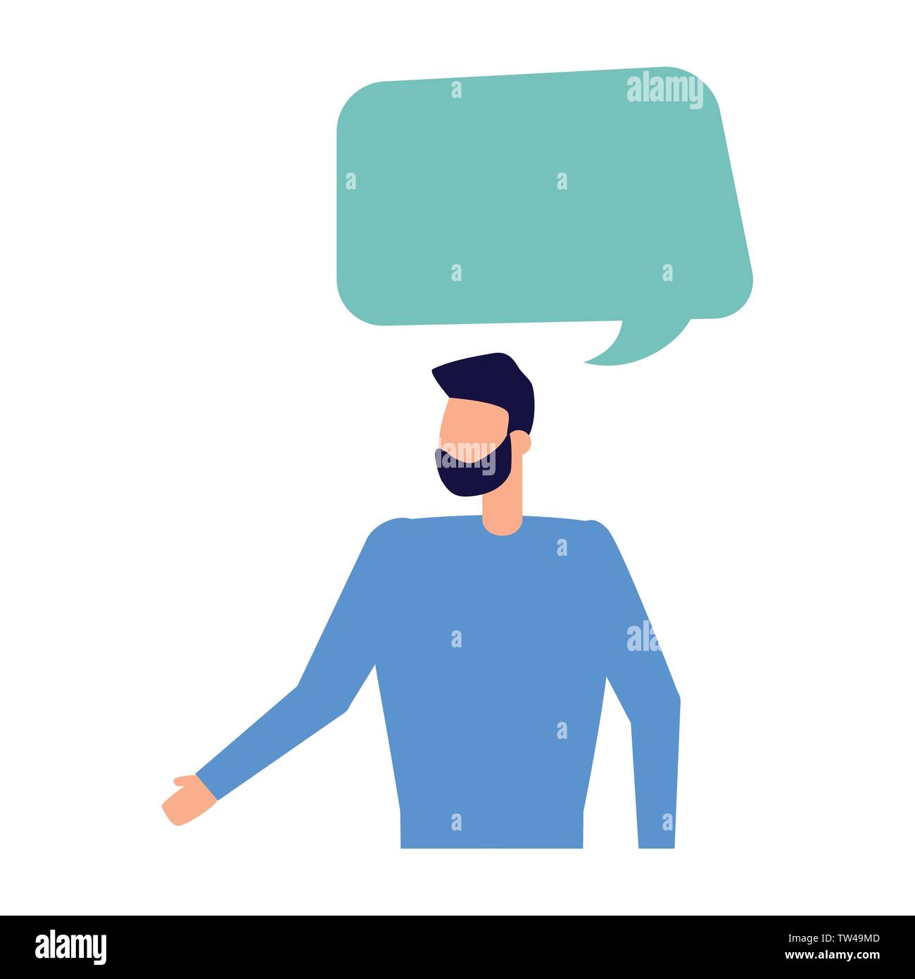 man character talk bubble on white background Stock Vector Image & Art ...