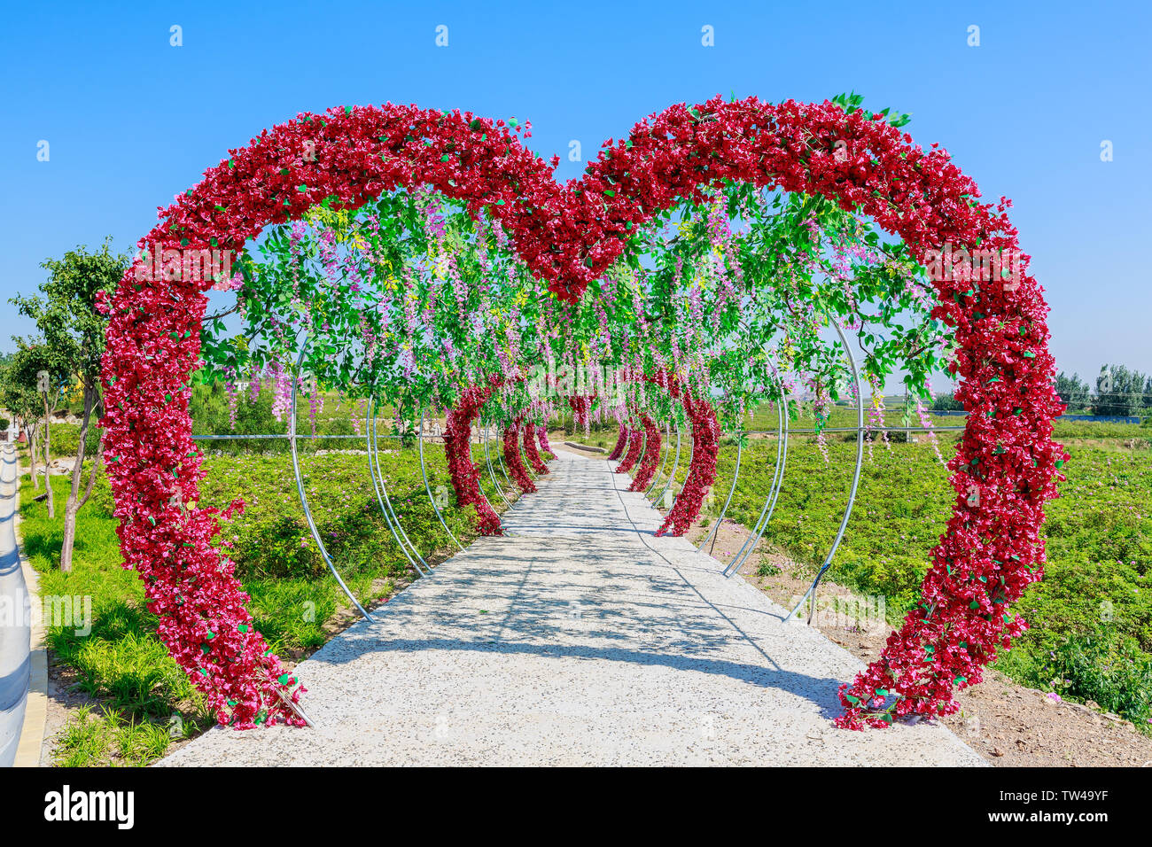 Heart-shaped arches passageway Stock Photo - Alamy