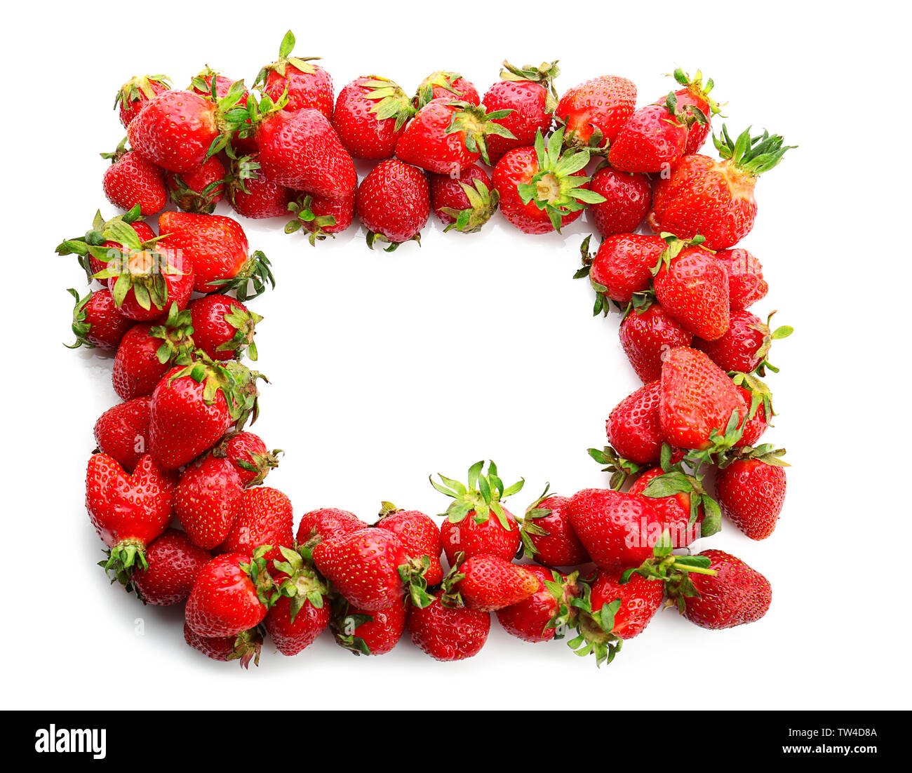 Frame made of delicious strawberry on white background Stock Photo - Alamy