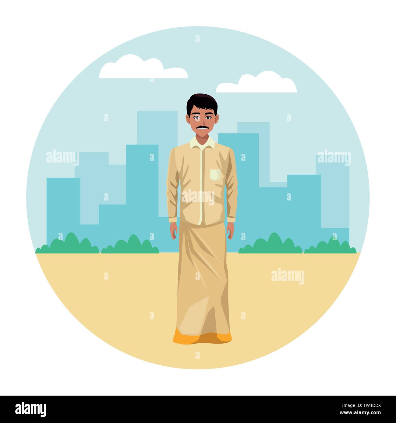 indian man wearing traditional hindu clothes Stock Vector Image & Art ...