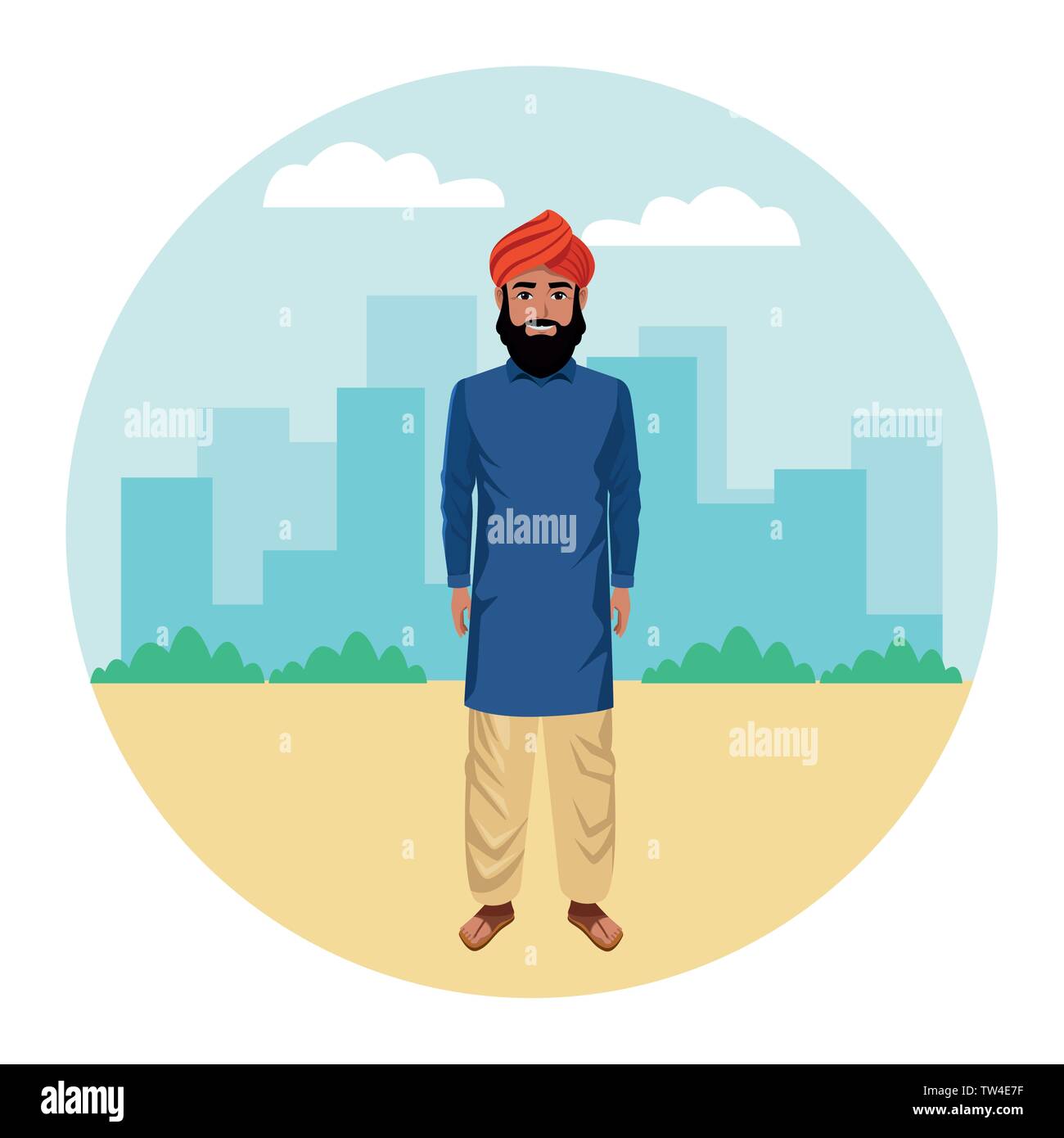 Indian man wearing traditional dress Stock Vector Images - Alamy