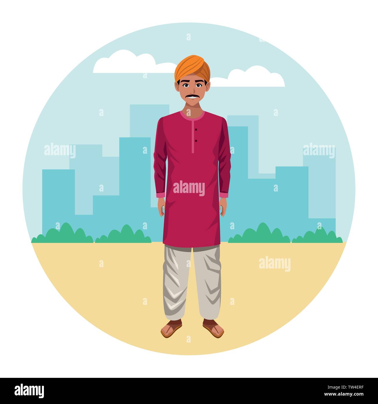 indian man wearing traditional hindu clothes Stock Vector Image & Art ...