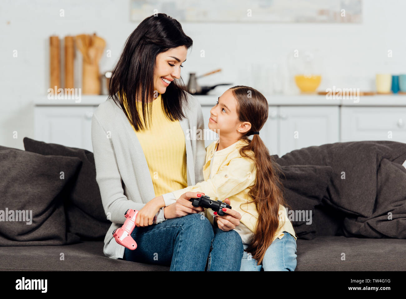 Video caucasian mother holding hugging hi-res stock photography and images - Alamy