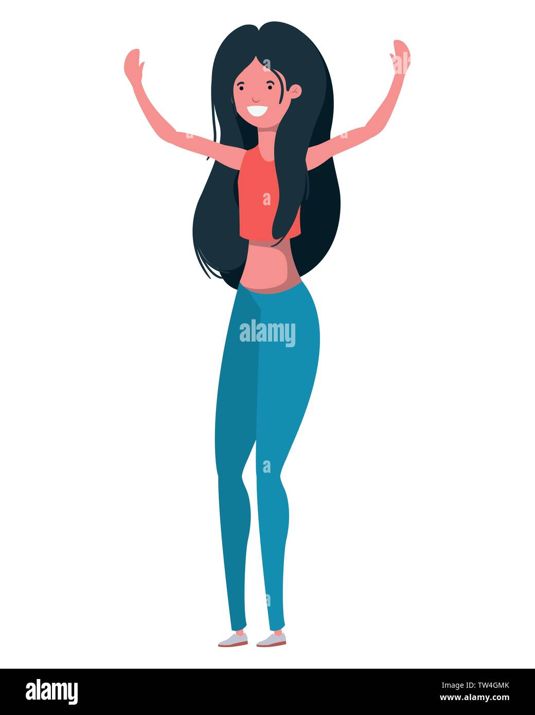 dancing woman in white background Stock Vector Image & Art - Alamy