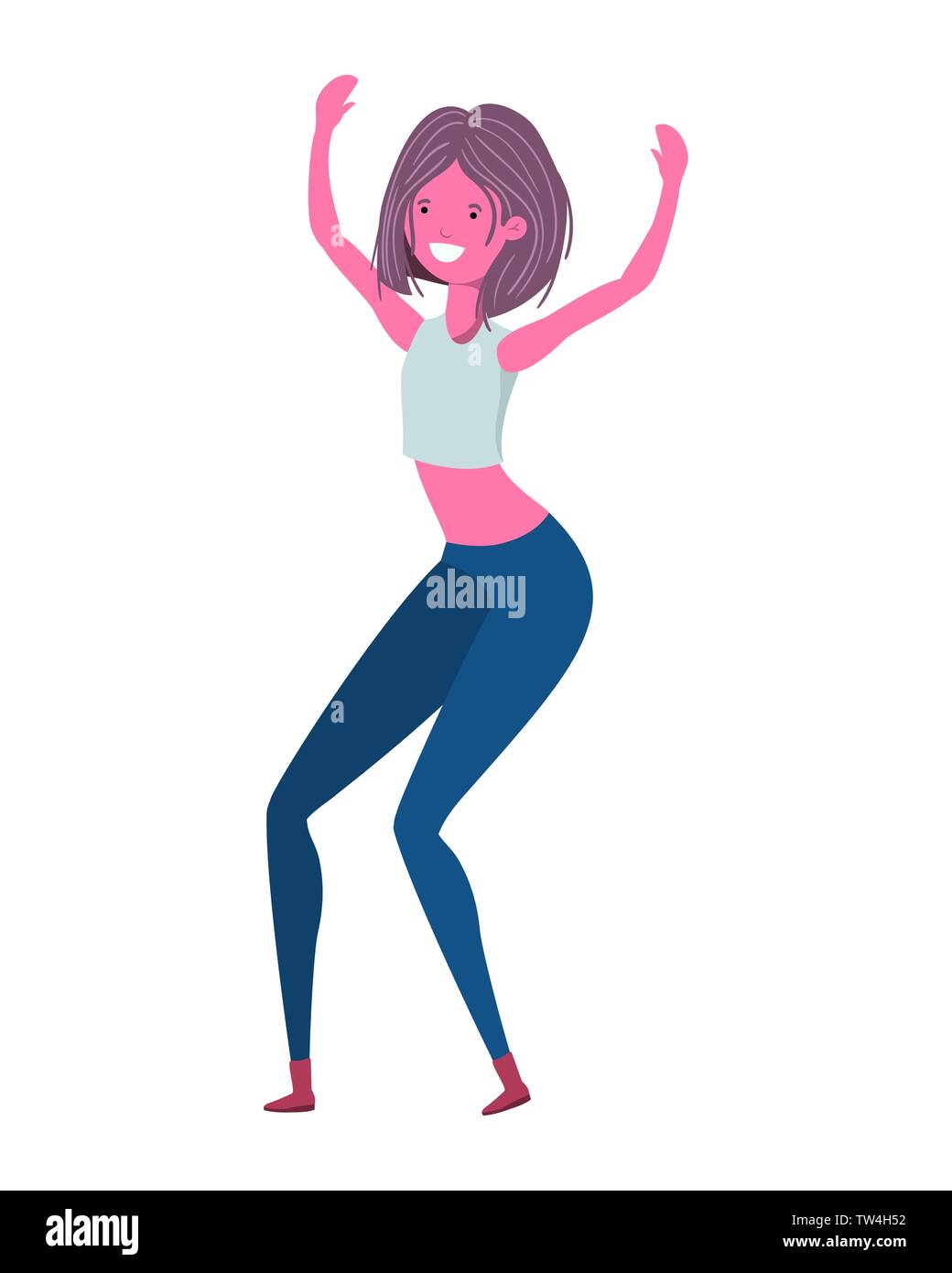 dancing woman in white background Stock Vector Image & Art - Alamy